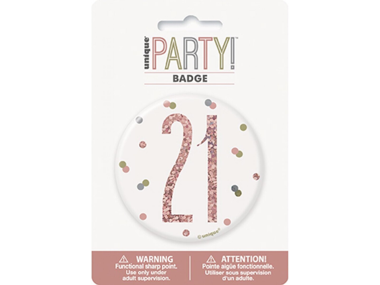 Rose Gold Glitz 21st Badge