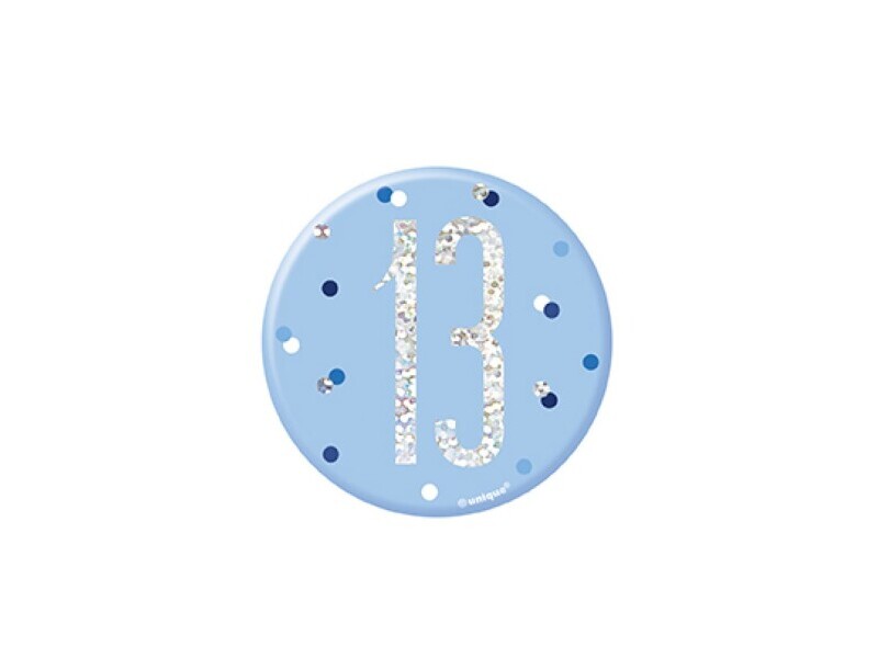 Blue Glitz 13 Badge