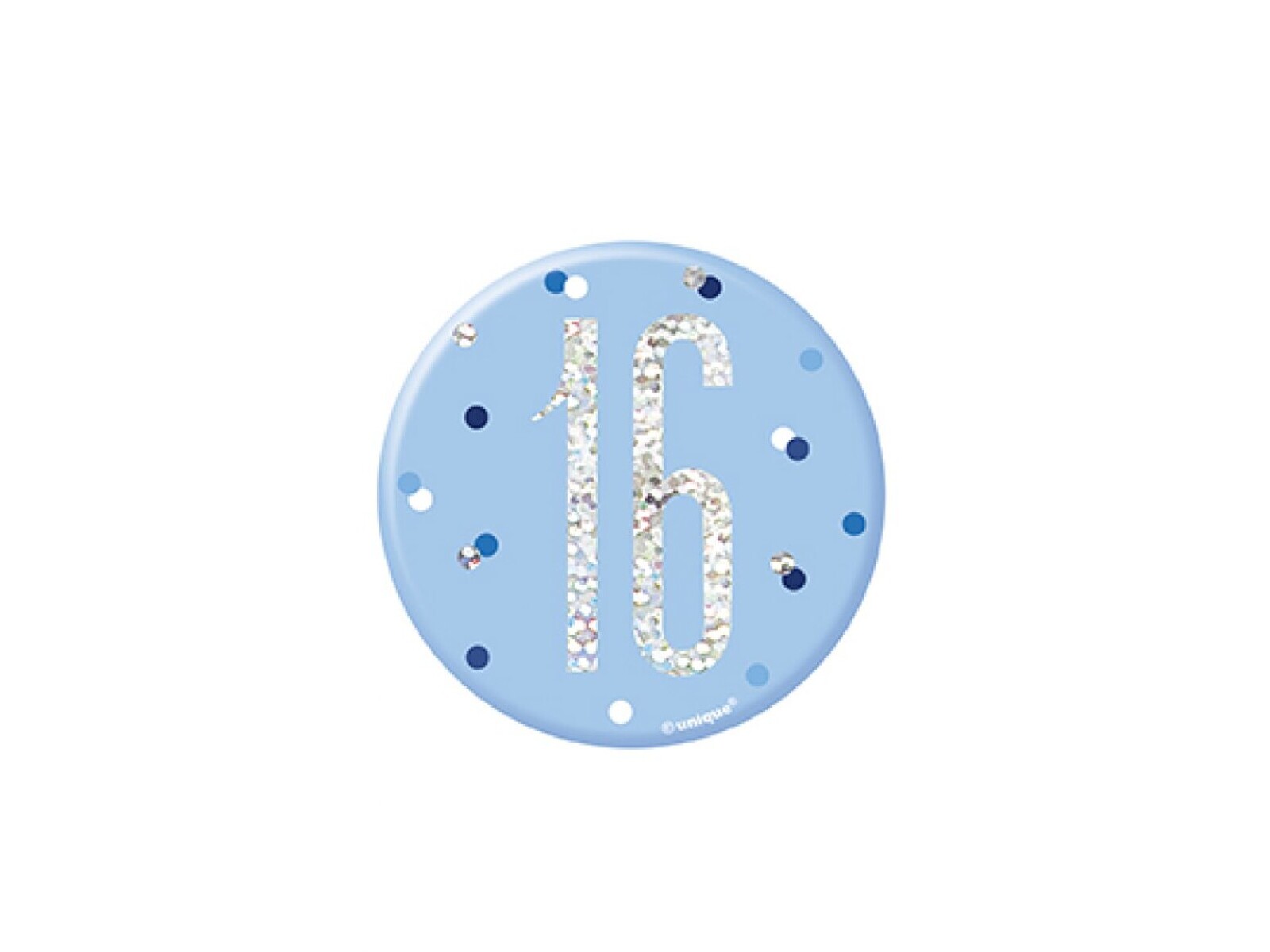 Blue Glitz 16 Badge