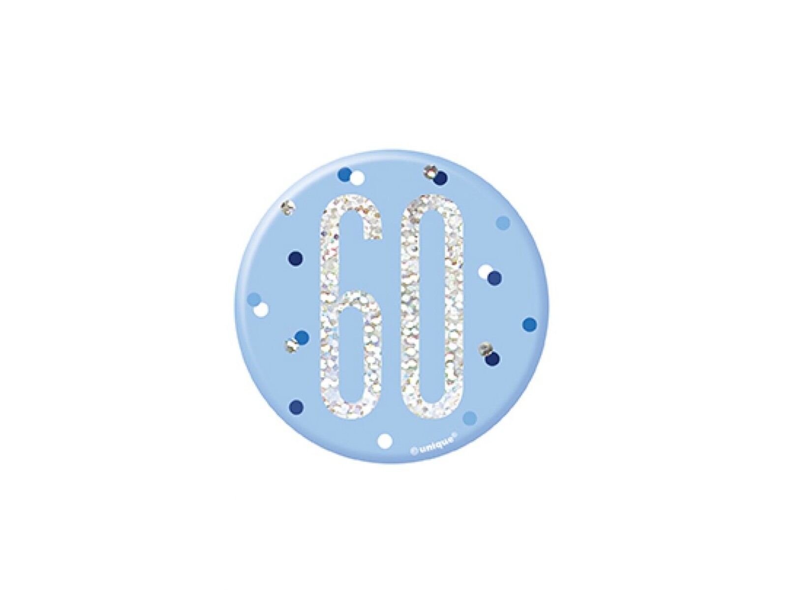 Blue Glitz 60 Badge