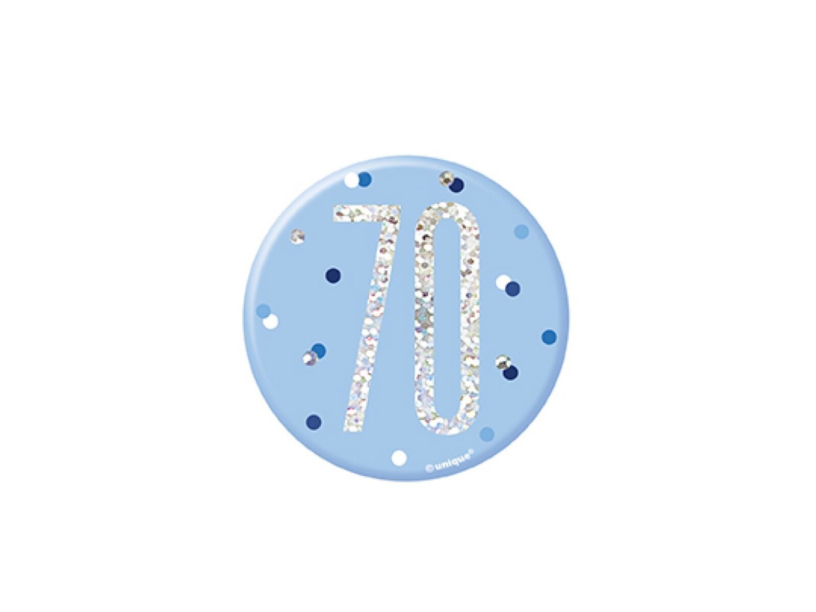Blue Glitz 70 Badge