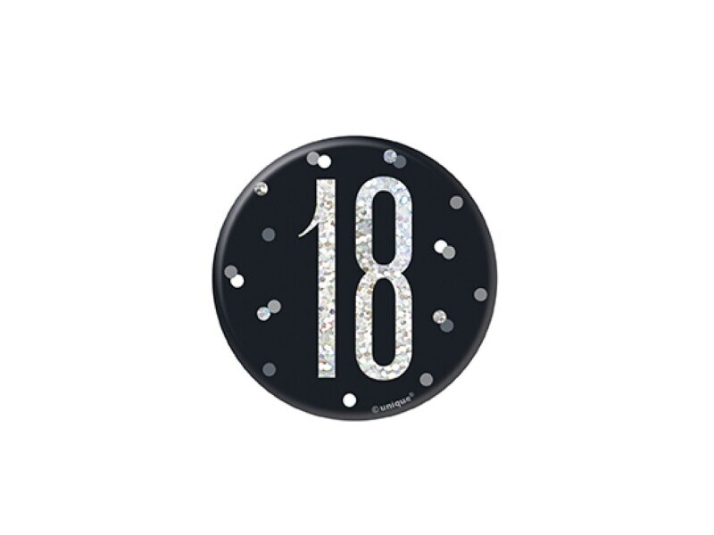 Black Glitz 18 Badge