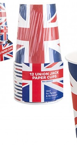 Union Jack flag paper cups